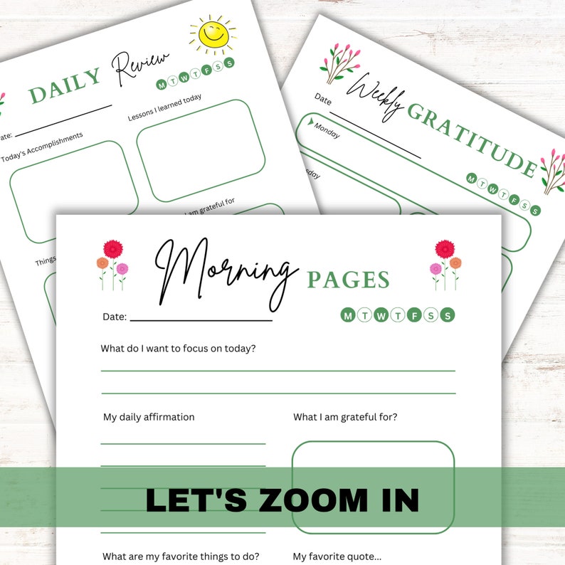 Daily Gratitude Journal Template, Daily Reflections, Weekly Reflections ...