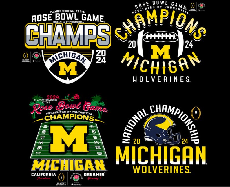 Michigan Wolverines 2024 Png Rose Bowl Champs Field Navy Png Shirt - Etsy
