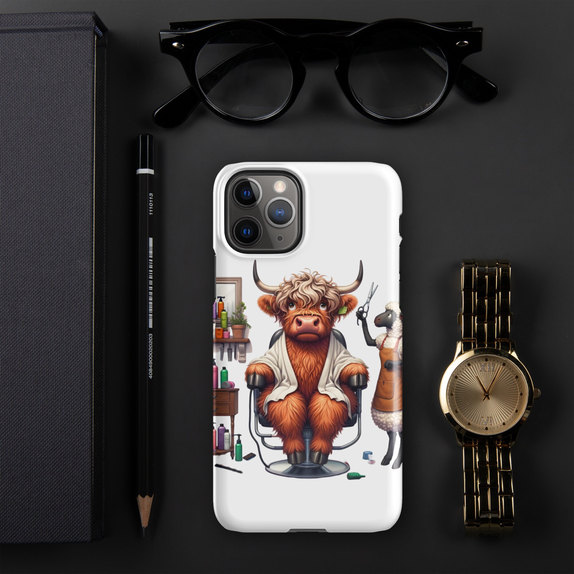 Chic Highland Cow Salon Phone Case Protective & Stylish Mobile ...