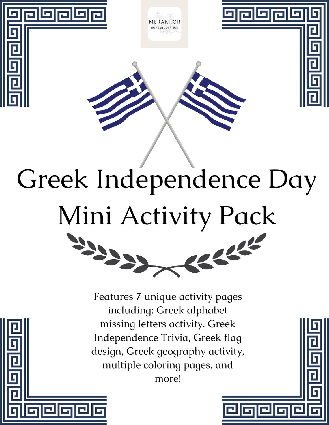 Greek Independence Day Mini Printable Activity Pack, Printable Activity ...
