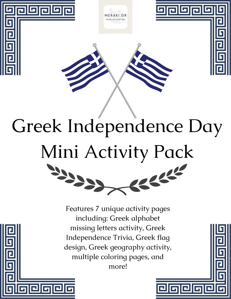 Greek Independence Day Mini Printable Activity Pack, Printable Activity ...