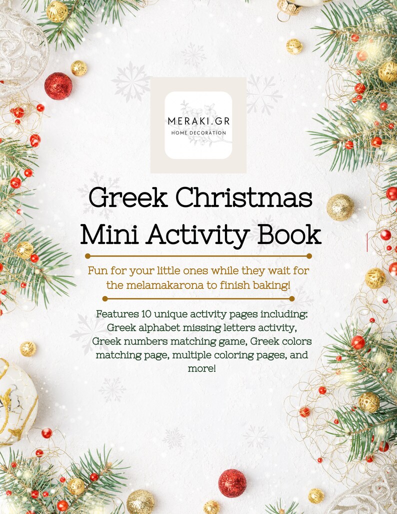 Greek Christmas Printable Activity Pack, Winter Printable Activity ...