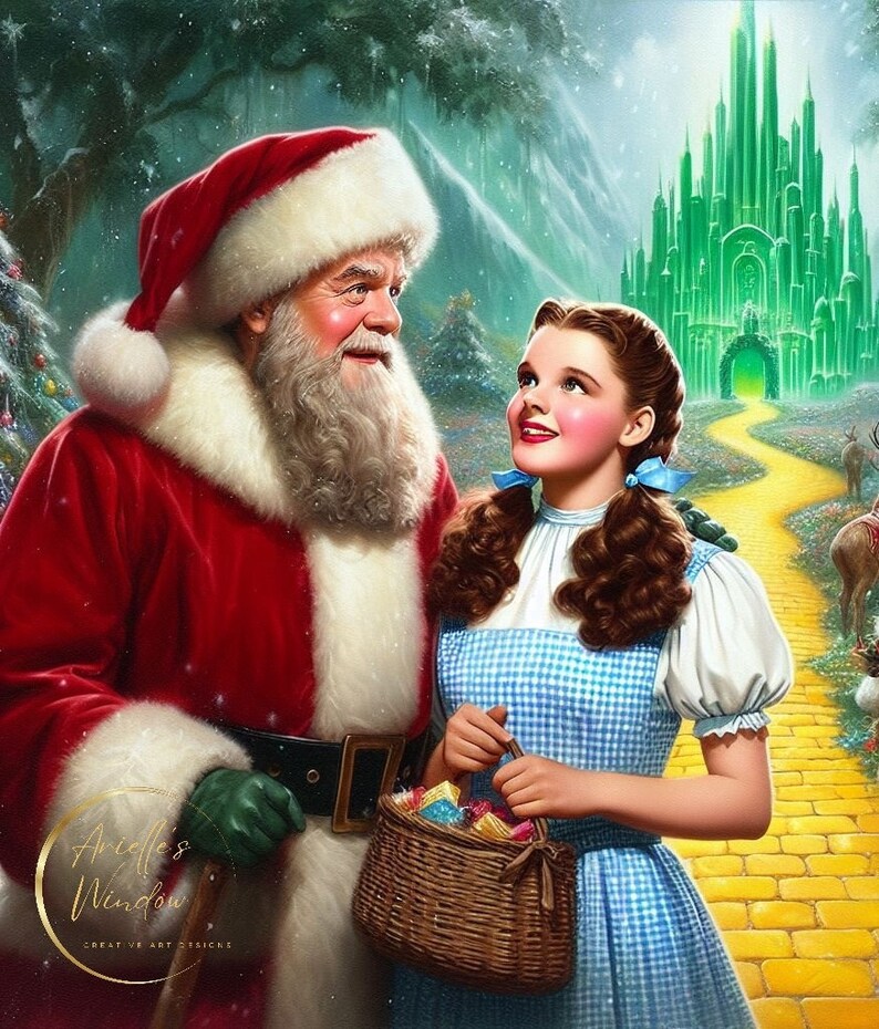 DOROTHY and SANTA Wizard of Oz Digital Download Christmas Art - Etsy