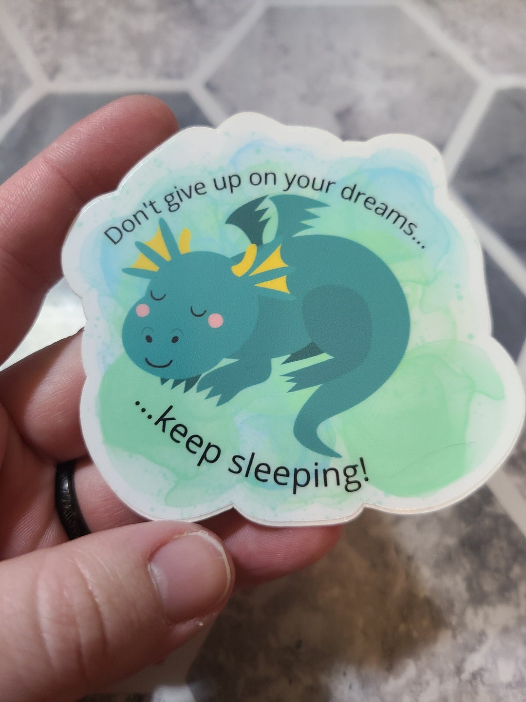 Keep Dreaming Dragon Sticker Sleeping Cute Saying - Etsy