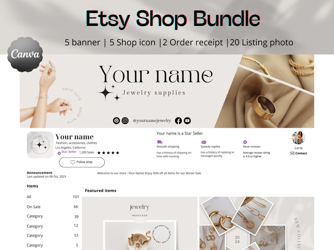 Minimalist Etsy Shop Banner Templates Etsy Branding Kit - Etsy