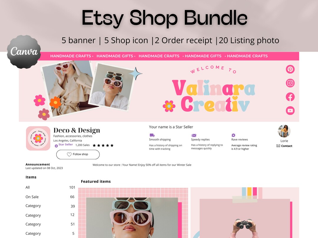 Creativ Etsy Shop Banner Templates Etsy Branding Kit - Etsy