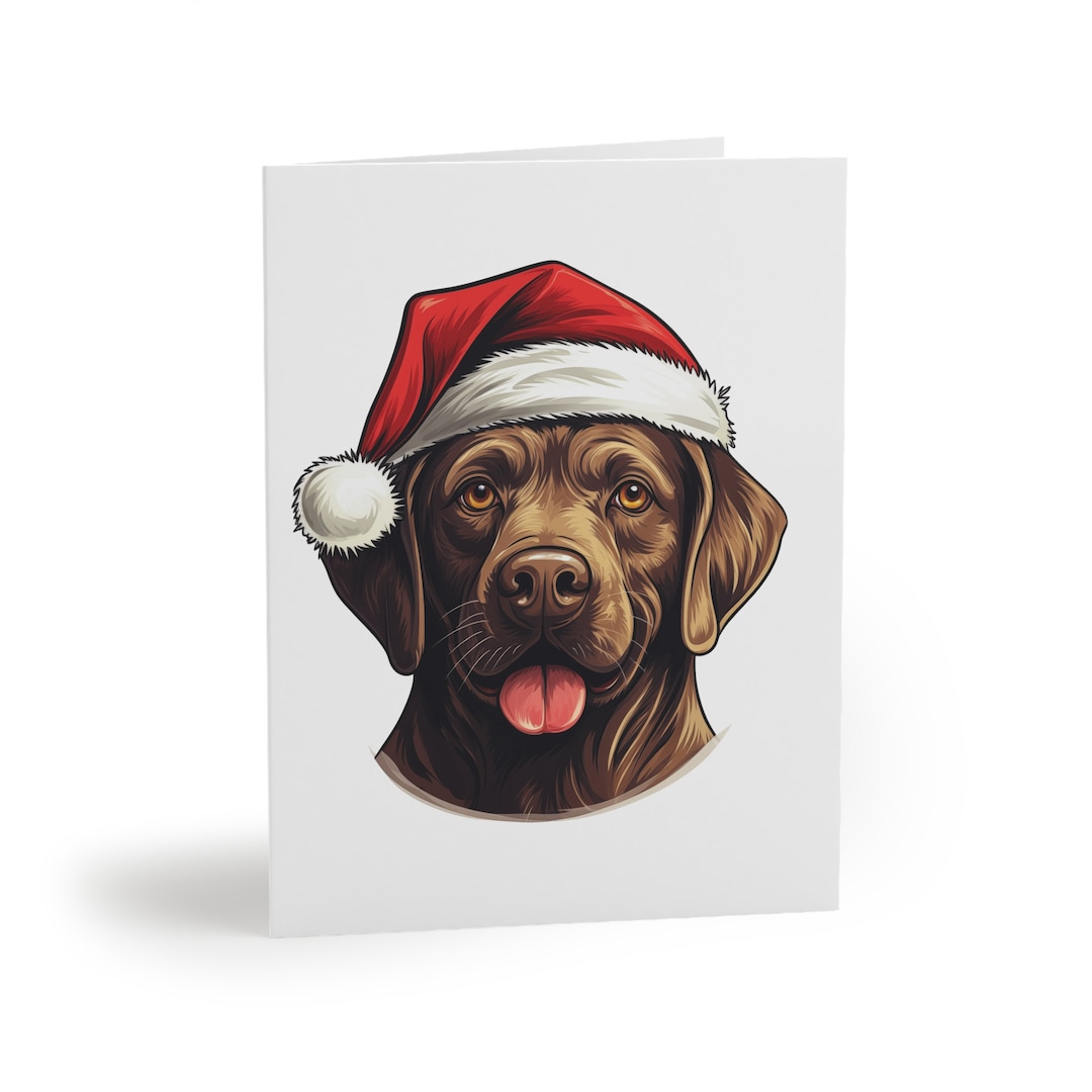Chocolate Labrador Christmas Card - Etsy
