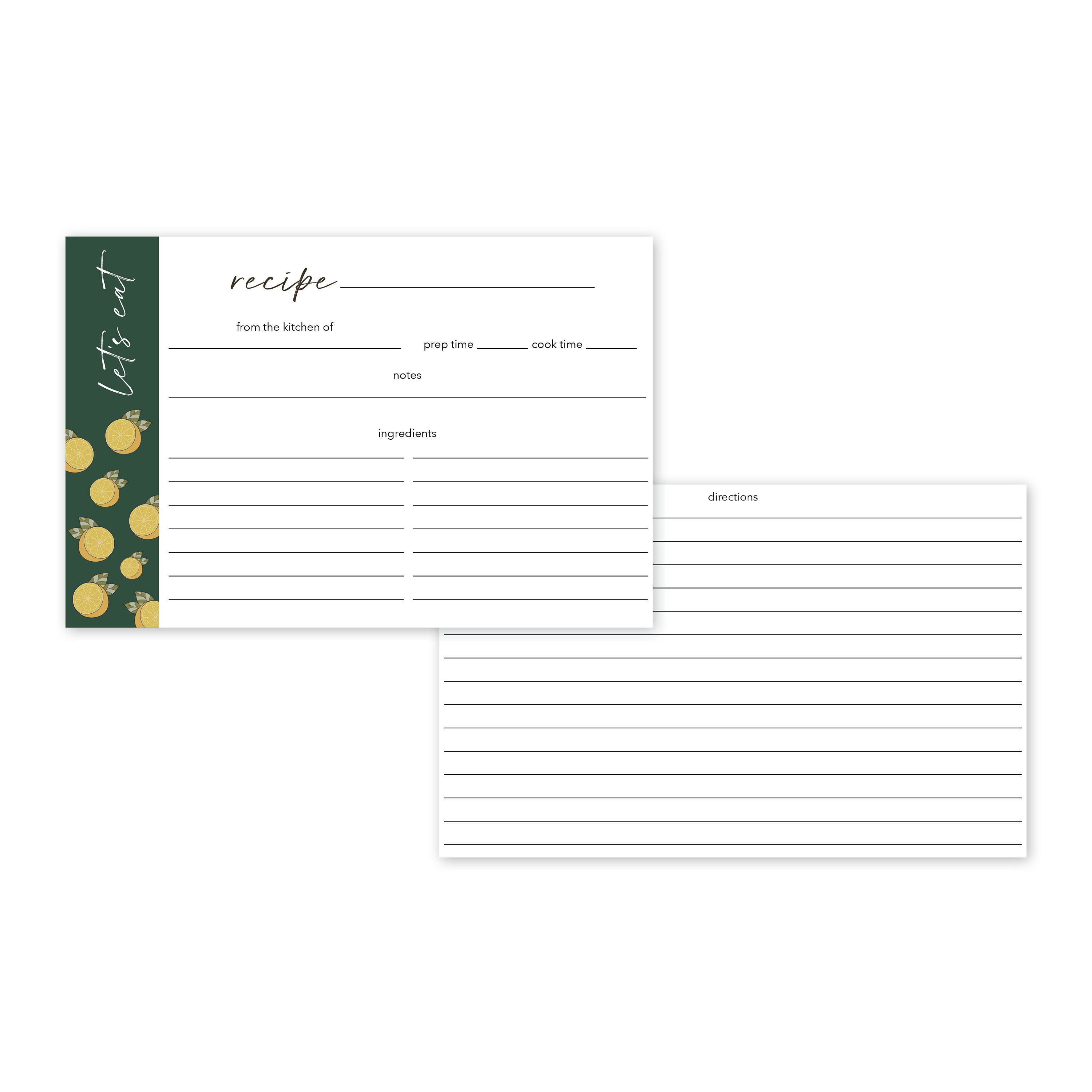 Recipe Card, Baking Themed Recipe Card, Cooking Recipe Card, Let's Eat ...