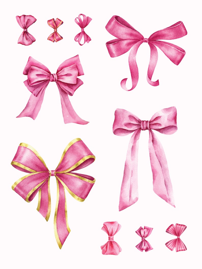 Coquette Pink Bow Collage Digital Print - Etsy