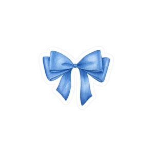Blue Bow Sticker, Coquette Blue Bow, Kiss-cut Vinyl Sticker - Etsy