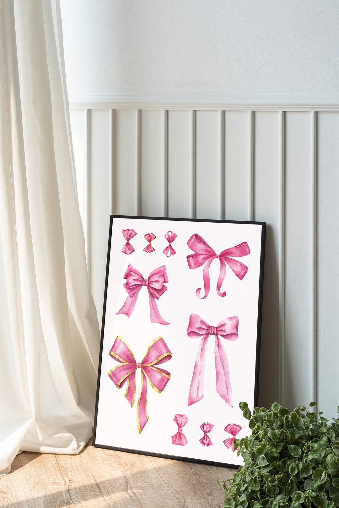 Coquette Pink Bow Collage Digital Print - Etsy
