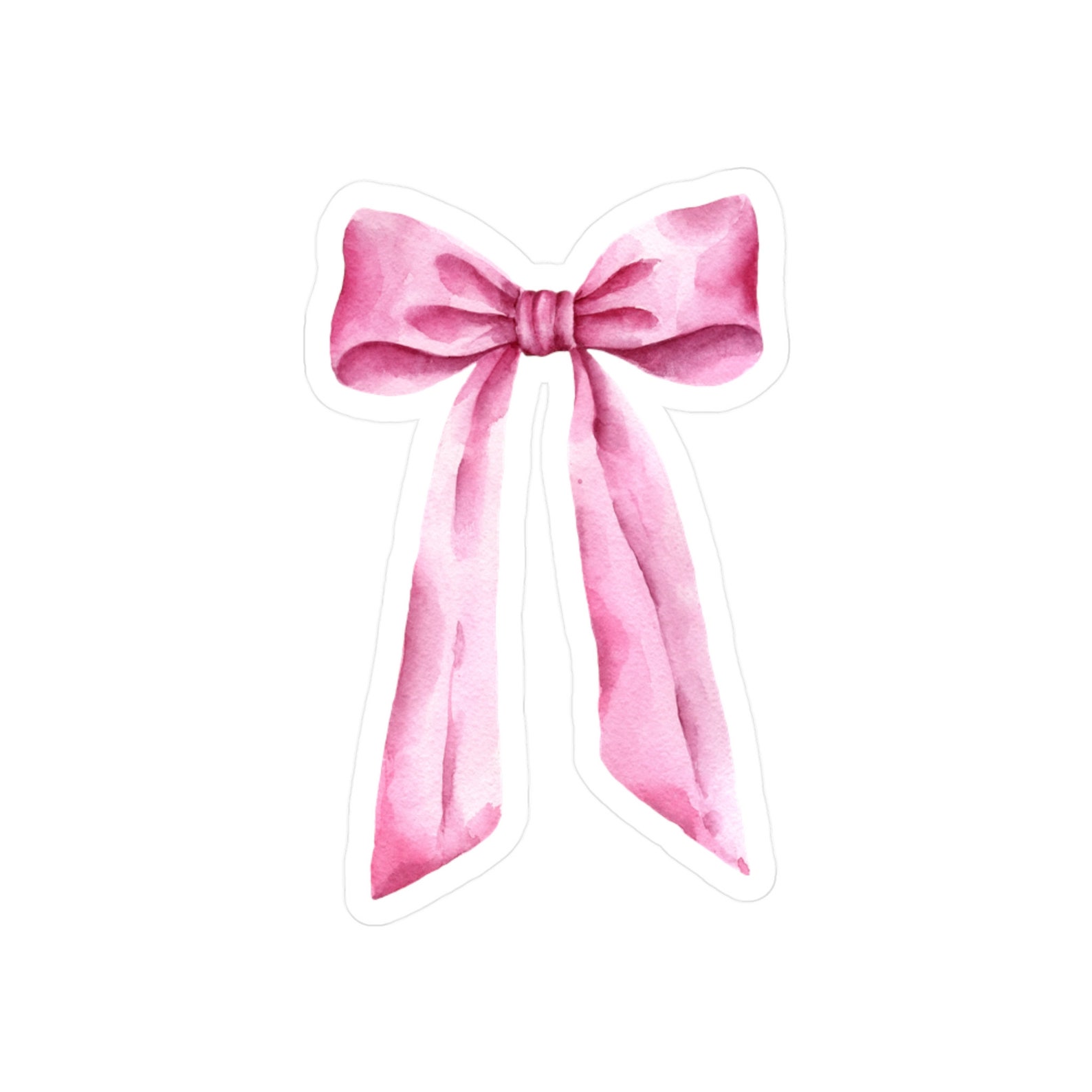 Pink Bow Sticker, Coquette Pink Bow, Kiss-cut Vinyl Sticker, Laptop ...