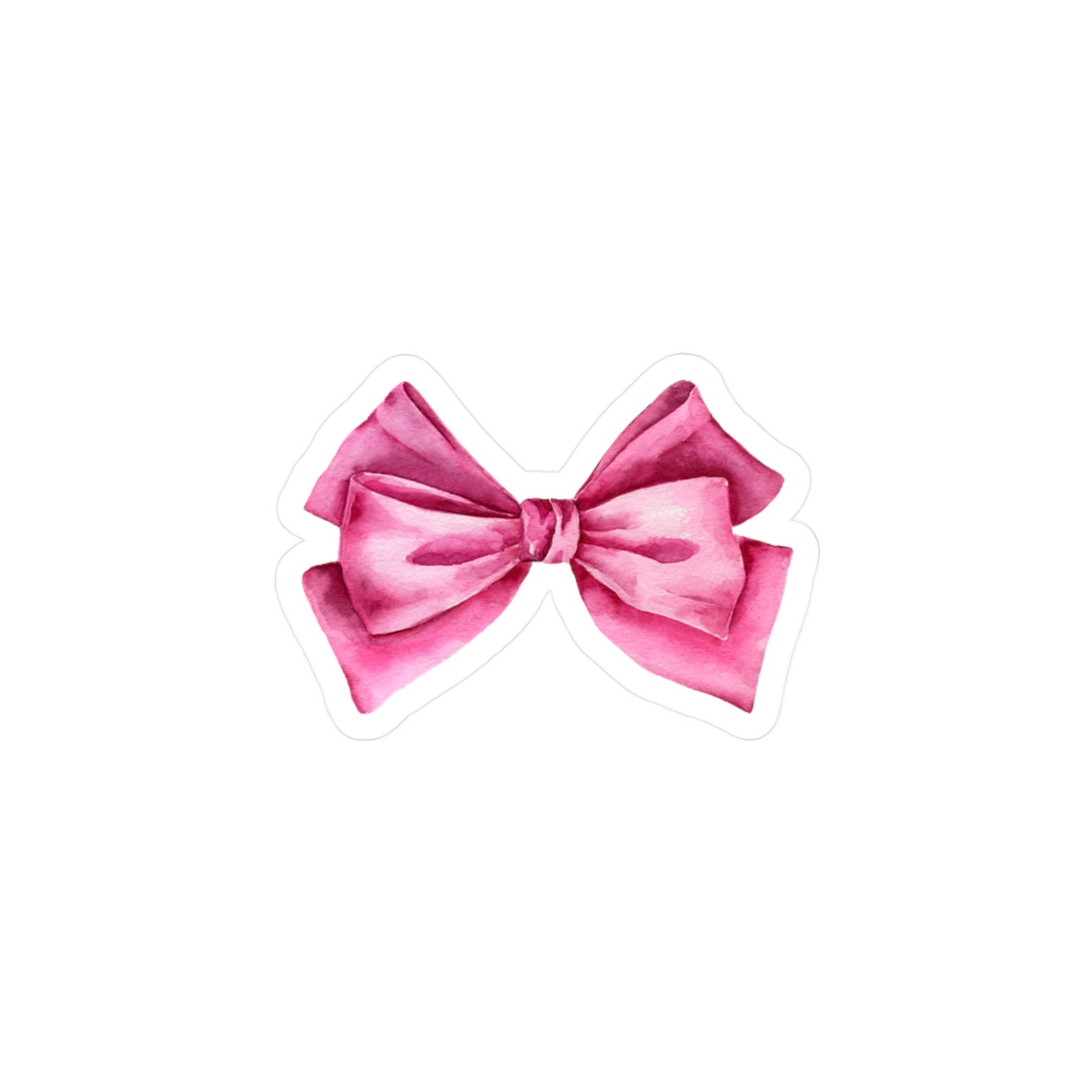 Pink Bow Sticker, Coquette Pink Bow, Kiss-cut Vinyl Sticker, Laptop ...
