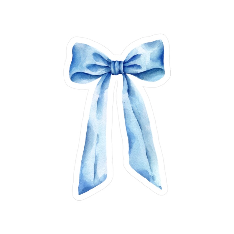 Blue Bow Sticker, Coquette Blue Bow, Kiss-cut Vinyl Sticker - Etsy