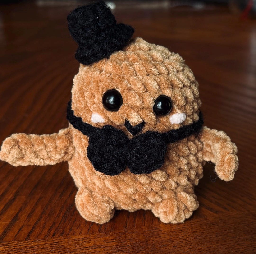 Happy Potato Plush Toy Handmade Plushie Dapper Little Crochet Potato ...