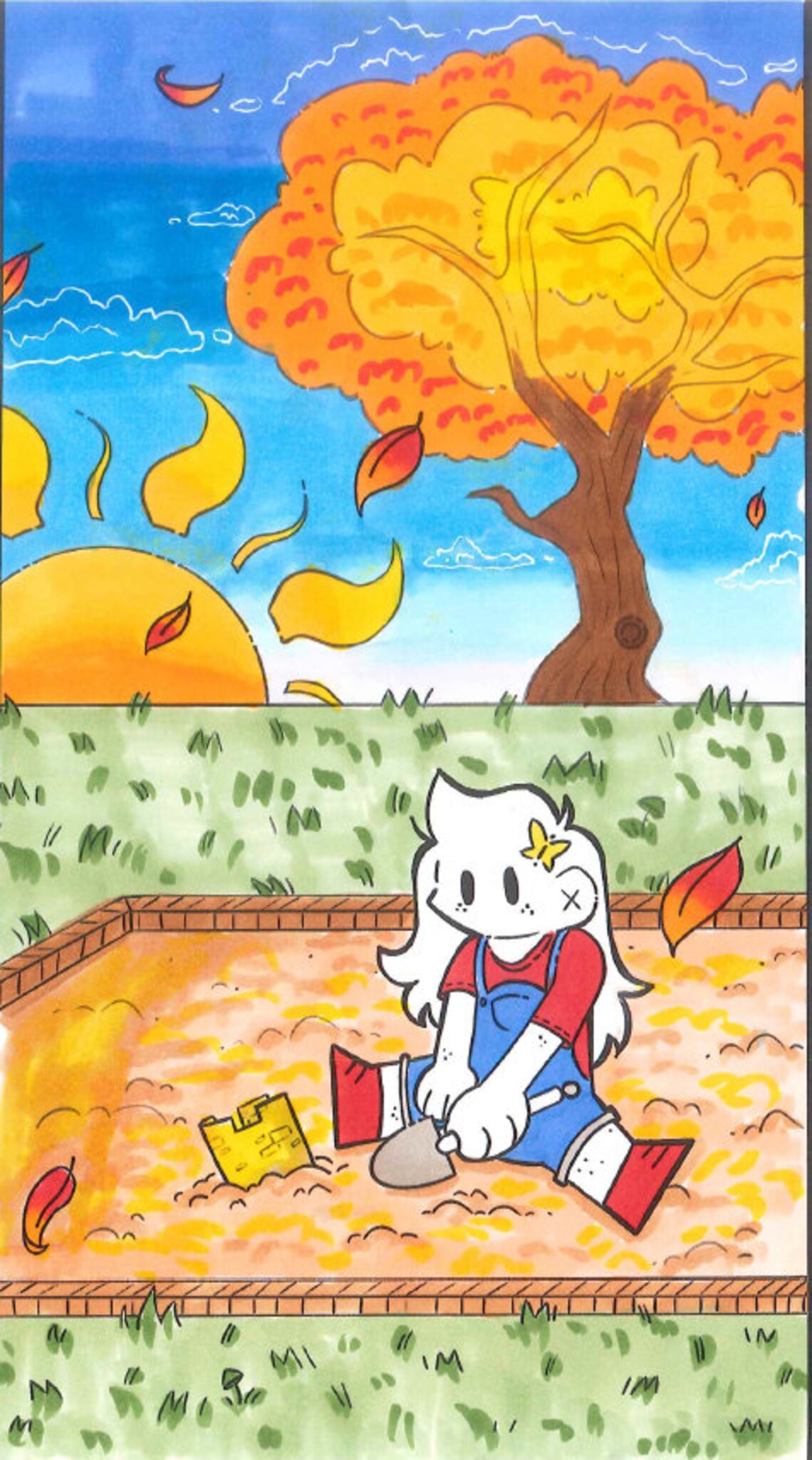 Colouring in Page, Child in Sandpit, Multi Bundle, Outside View ...