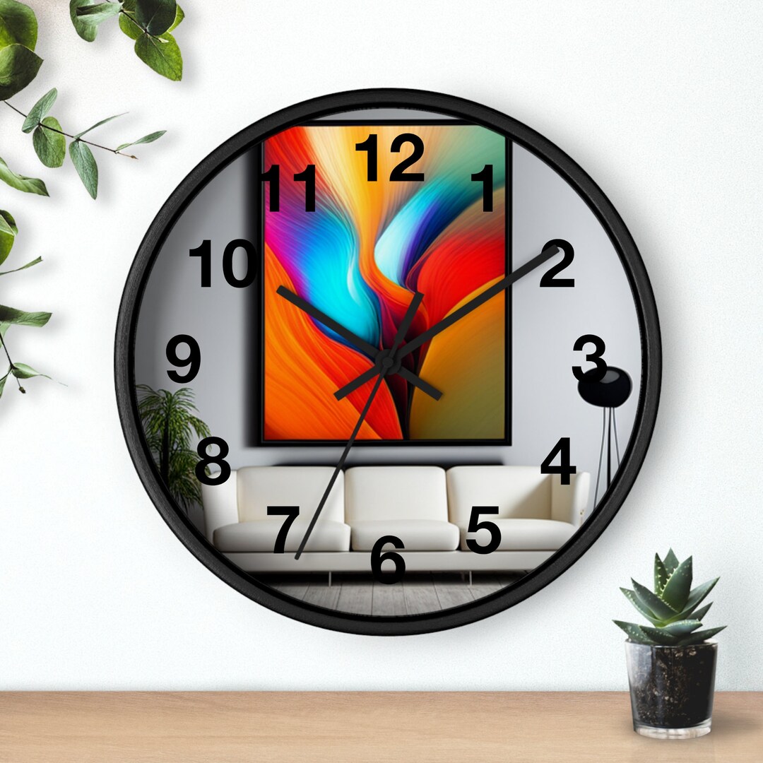 Abstract Art Style Wall Clock With Backside Hook, for Indoor Use - Etsy