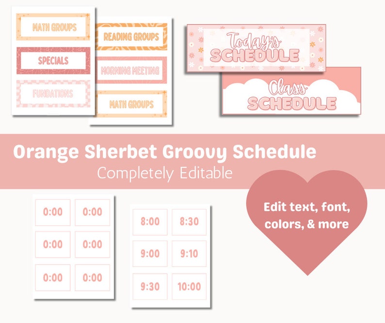 Classroom Schedule, Editable Classroom Printable, Canva Template ...