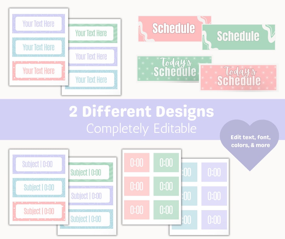 Classroom Schedule, Editable Classroom Printable, Canva Template ...