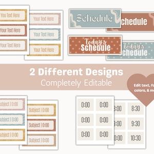 Classroom Schedule, Editable Classroom Printable, Canva Template ...