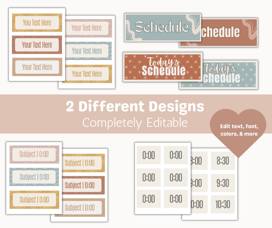 Classroom Schedule, Editable Classroom Printable, Canva Template ...