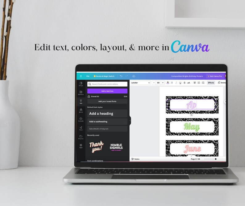 Classroom Birthday Display, Printable Birthday Posters, Editable ...