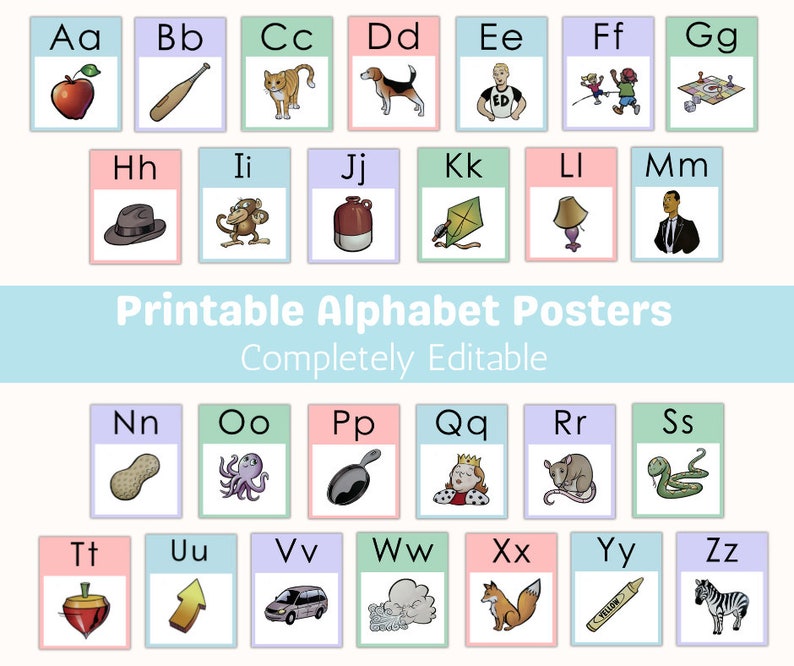 Bright Pastels Classroom Alphabet Posters, Fundations Aligned ...