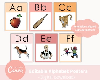 Classroom Alphabet Posters, Fundations Aligned, Classroom Decor ...