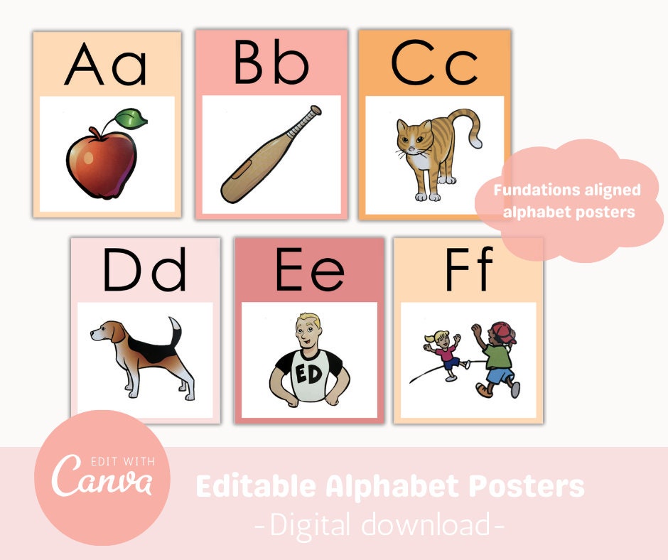Classroom Alphabet Posters, Fundations Aligned, Classroom Decor ...