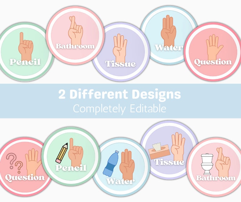 Classroom Hand Signals, Classroom Decor, Classroom Posters, Editable ...