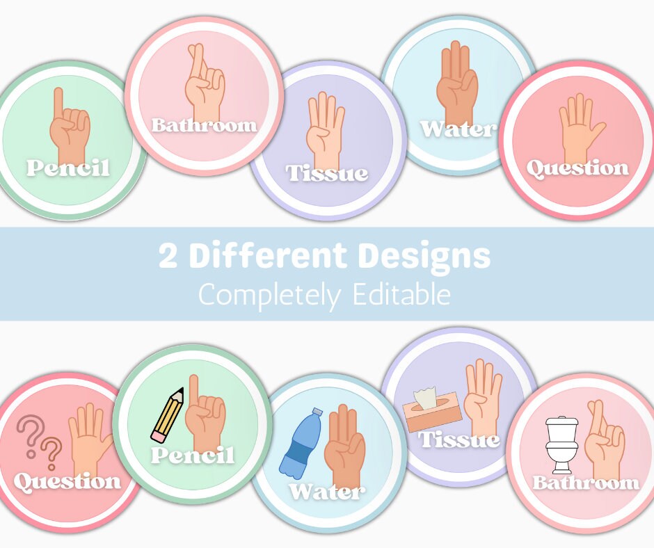 Classroom Hand Signals, Classroom Decor, Classroom Posters, Editable ...
