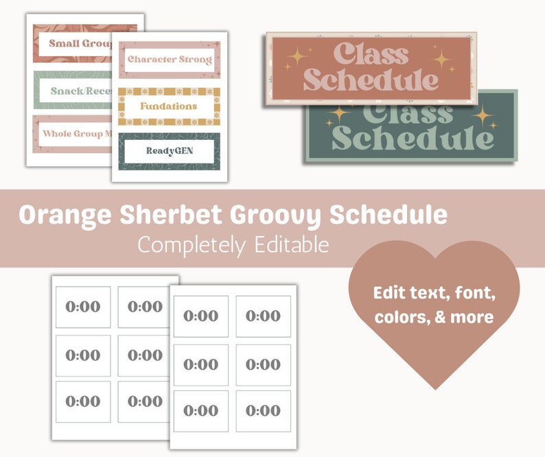 Classroom Schedule, Editable Classroom Printable, Canva Template ...