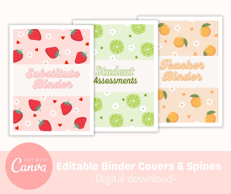 Classroom Binder Covers and Spines, Editable Canva Template, Teacher ...