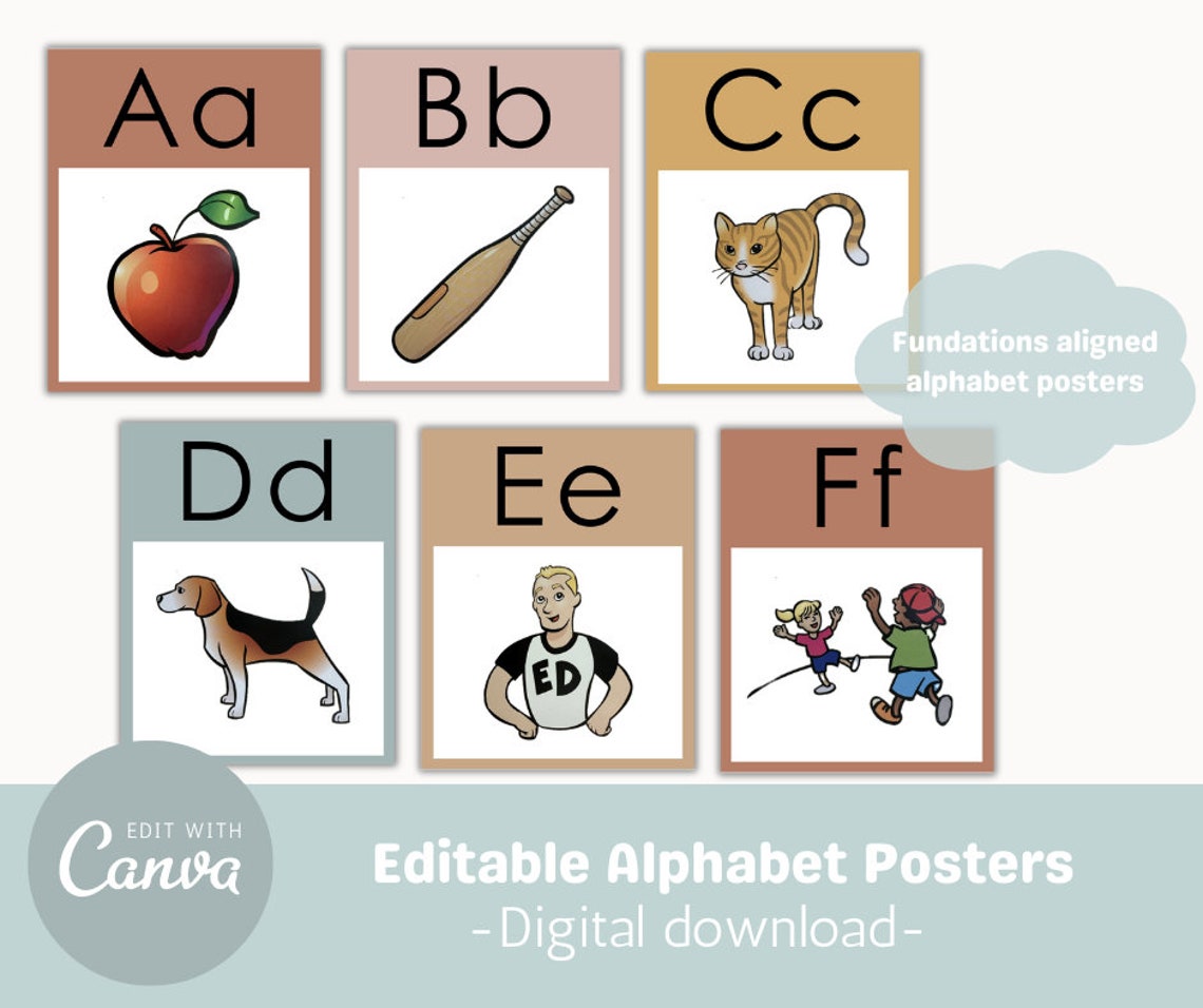 Classroom Alphabet Posters, Fundations Aligned, Classroom Decor ...