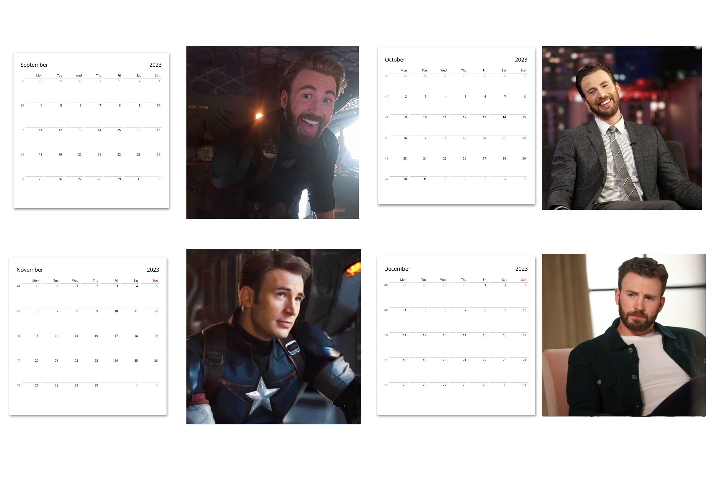 2024 Chris Evans Calendar 2024 Calendar Chris Evans Gift - Etsy Australia