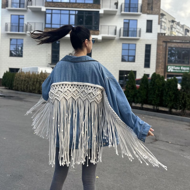 Jacket Overlay Macrame Jacket Embellishment Festival Clothing Macrame ...