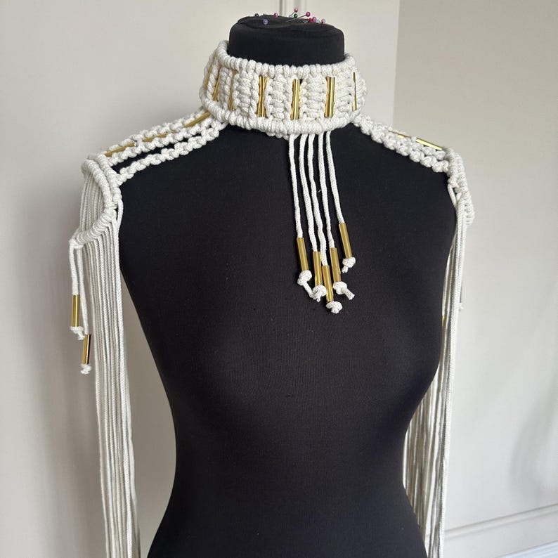 Macrame Epaulet Handmade Shoulder Board Unique Macrame Gift Cotton Cord ...