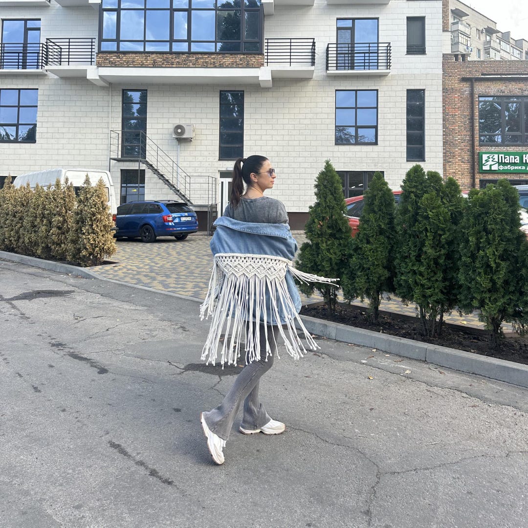 Macrame Jacket Boho Evening Gwon Custom Festival Unique Handmade Cotton ...