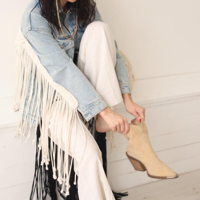 Jacket Overlay Macrame Jacket Embellishment Festival Clothing Macrame ...