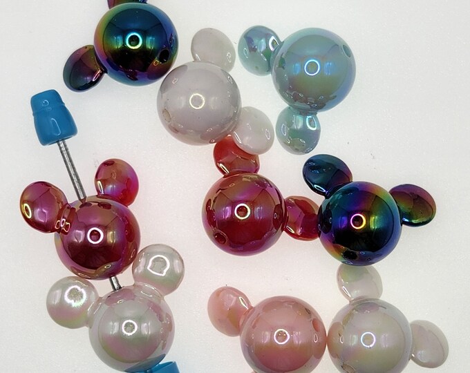 Mouse 16mm Bead, 5 Random Color Pieces per Pack, Beads Beadable Pens - Etsy
