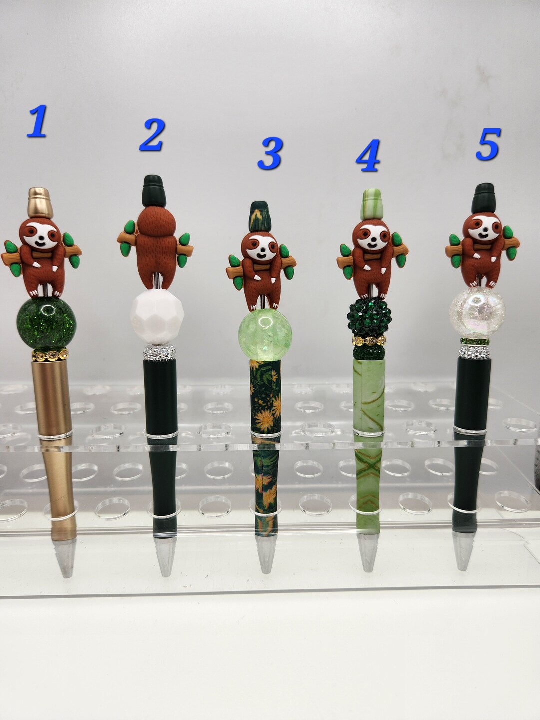 Sloth 3d Animal Beaded Pen, Gifts for Her, Bling Pen, Gift, Funny Pen ...