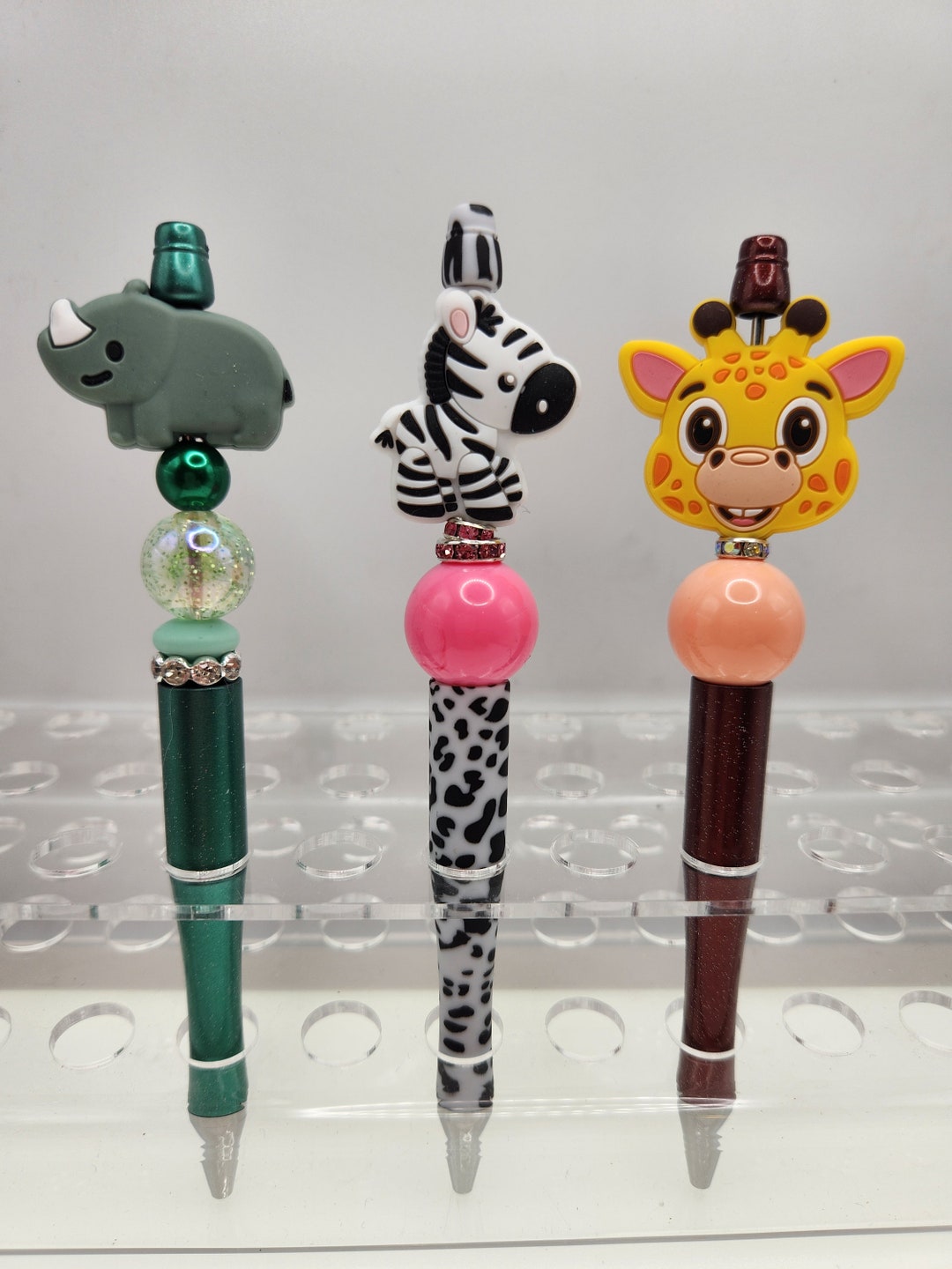 Rhino Zebra Giraffe Animals Beaded Pen, Gifts for Her, Bling Pen, Gift ...