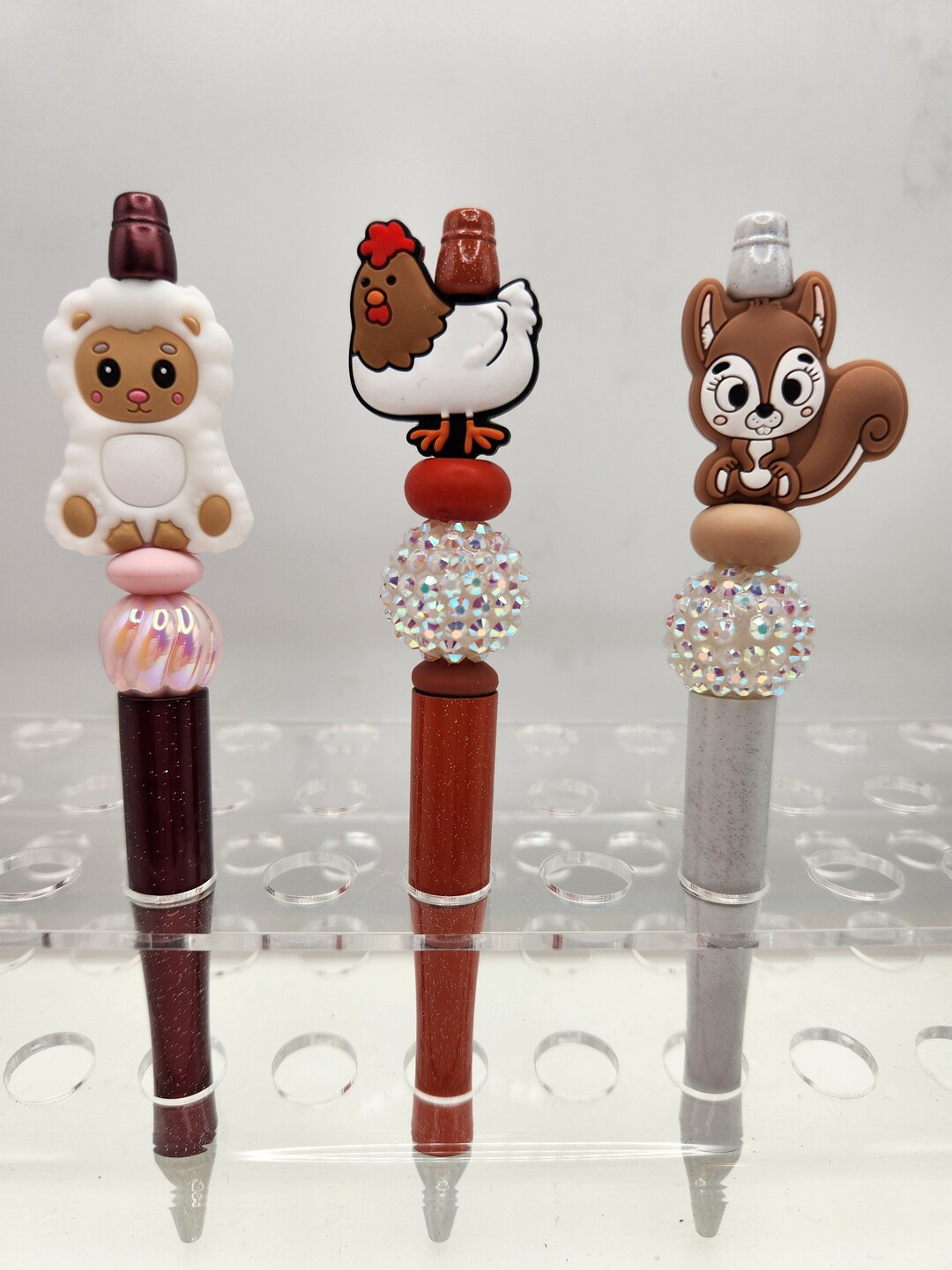 Sheep Chicken Squirl Animals Beaded Pen, Gifts for Her, Bling Pen, Gift ...