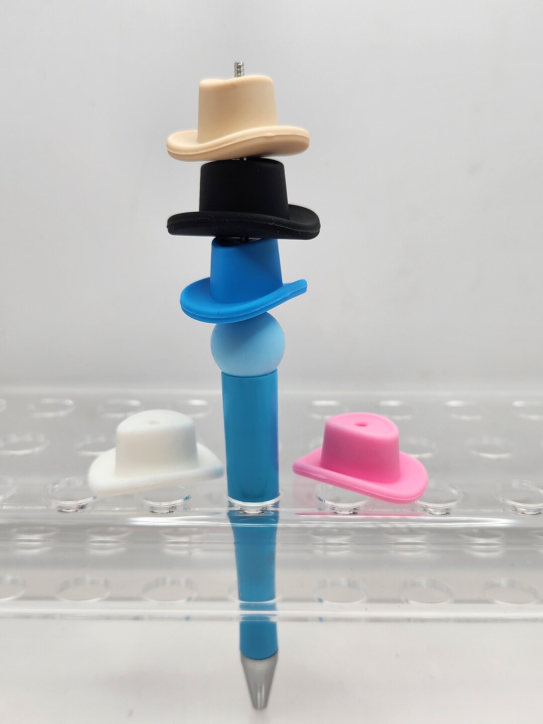 3d Cowboy Hat Silicone 2 Piece Random Color Focal for Beadable Pens ...