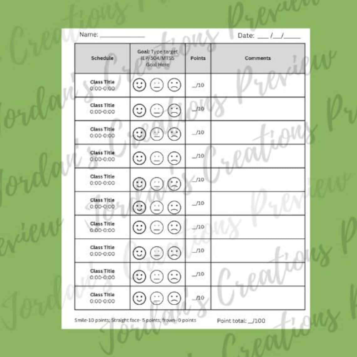 Editable Point Sheets for Data Tracking - Etsy
