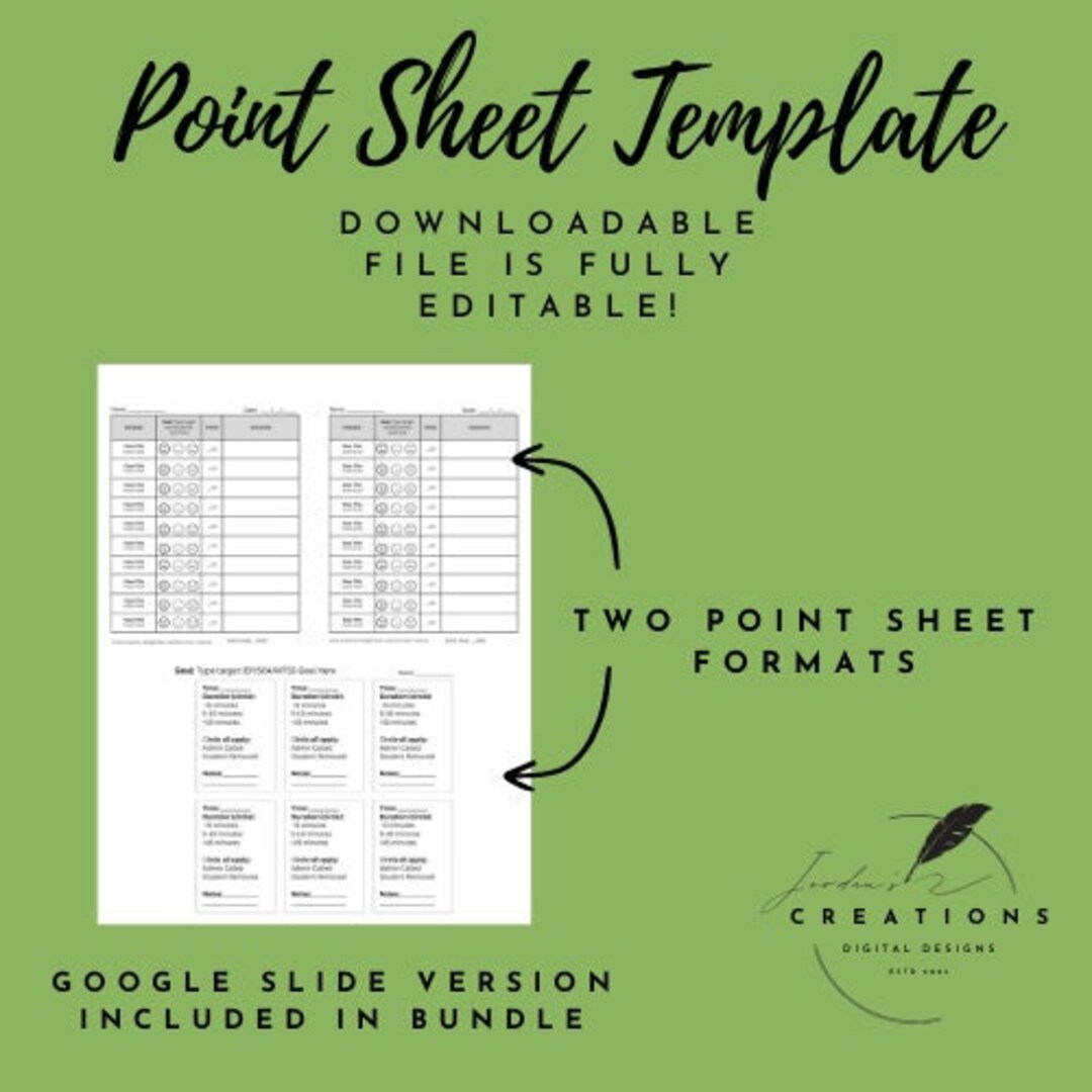 Editable Point Sheets for Data Tracking - Etsy