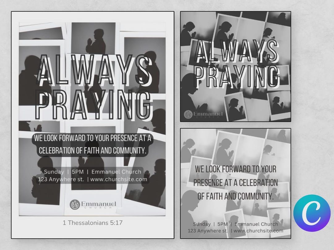 Modern Prayer Event | Canva Template | Invitation Set - Etsy