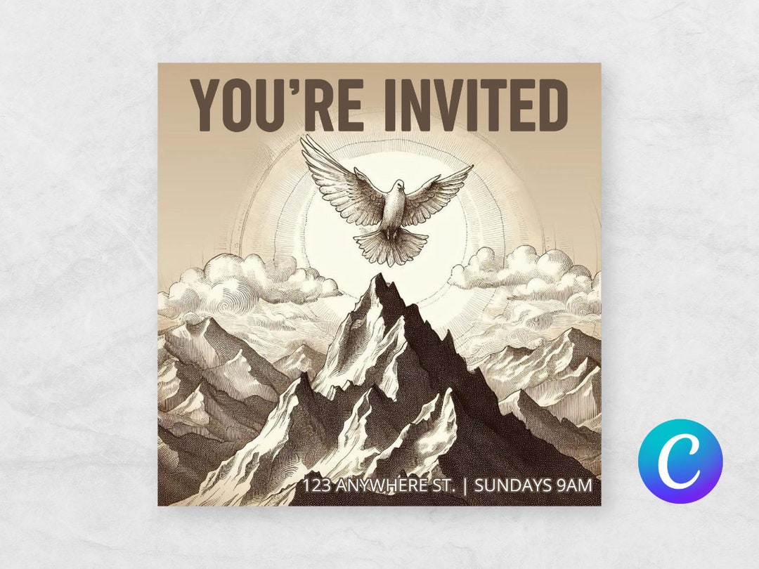 Church Invite Event Card Template - Etsy
