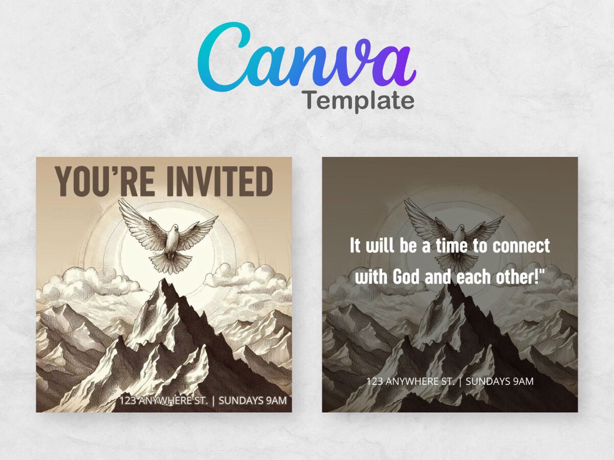 Church Invite Event Card Template - Etsy
