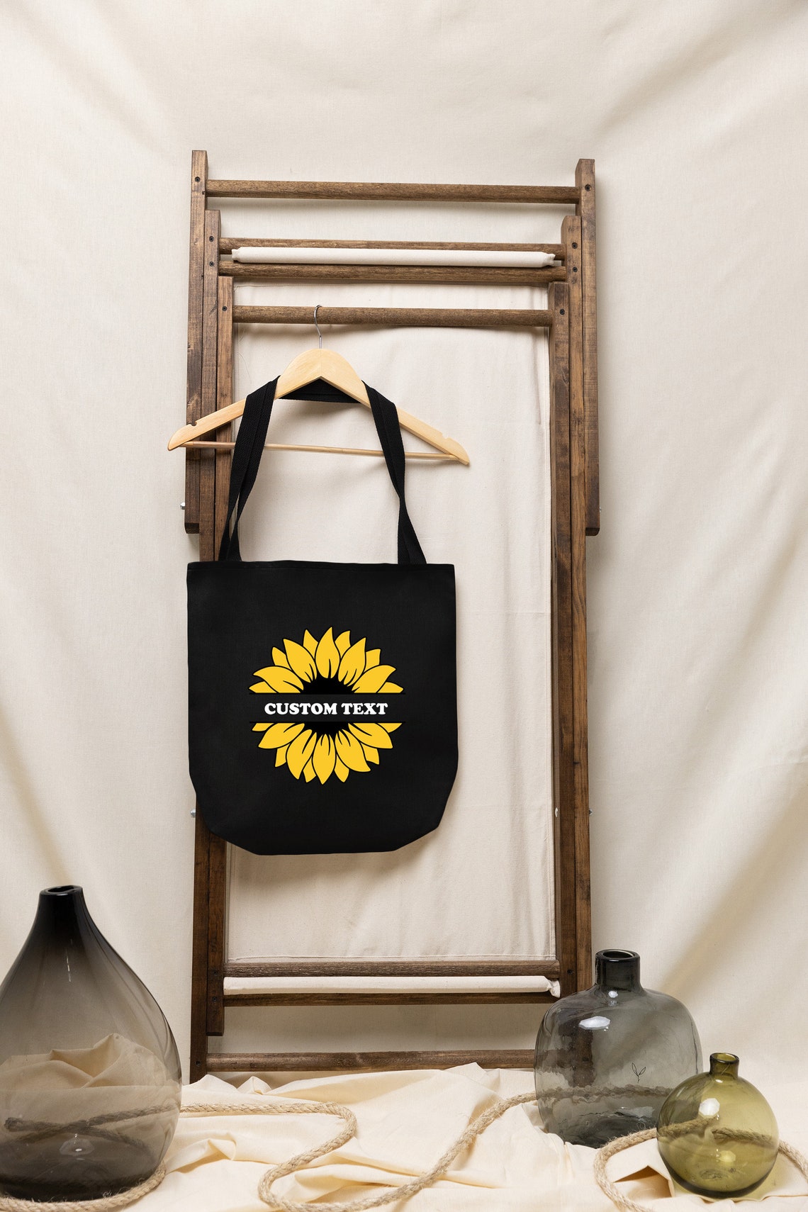 Custom Sunflower 100% Cotton Canvas Tote Bag - Etsy